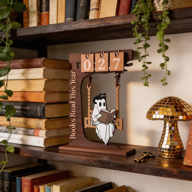Wooden Ghost Reading Tracker Sign, Books Read This Year Decor - Etsy