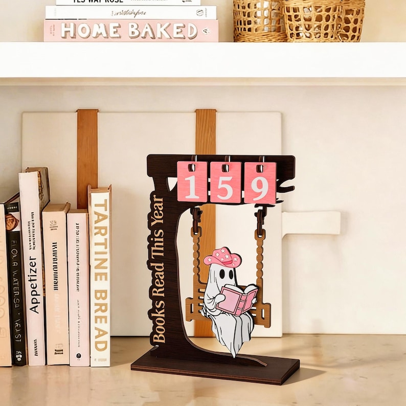 Wooden Ghost Reading Tracker Sign, Books Read This Year Decor - Etsy