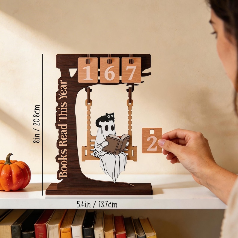 Wooden Ghost Reading Tracker Sign, Books Read This Year Decor - Etsy
