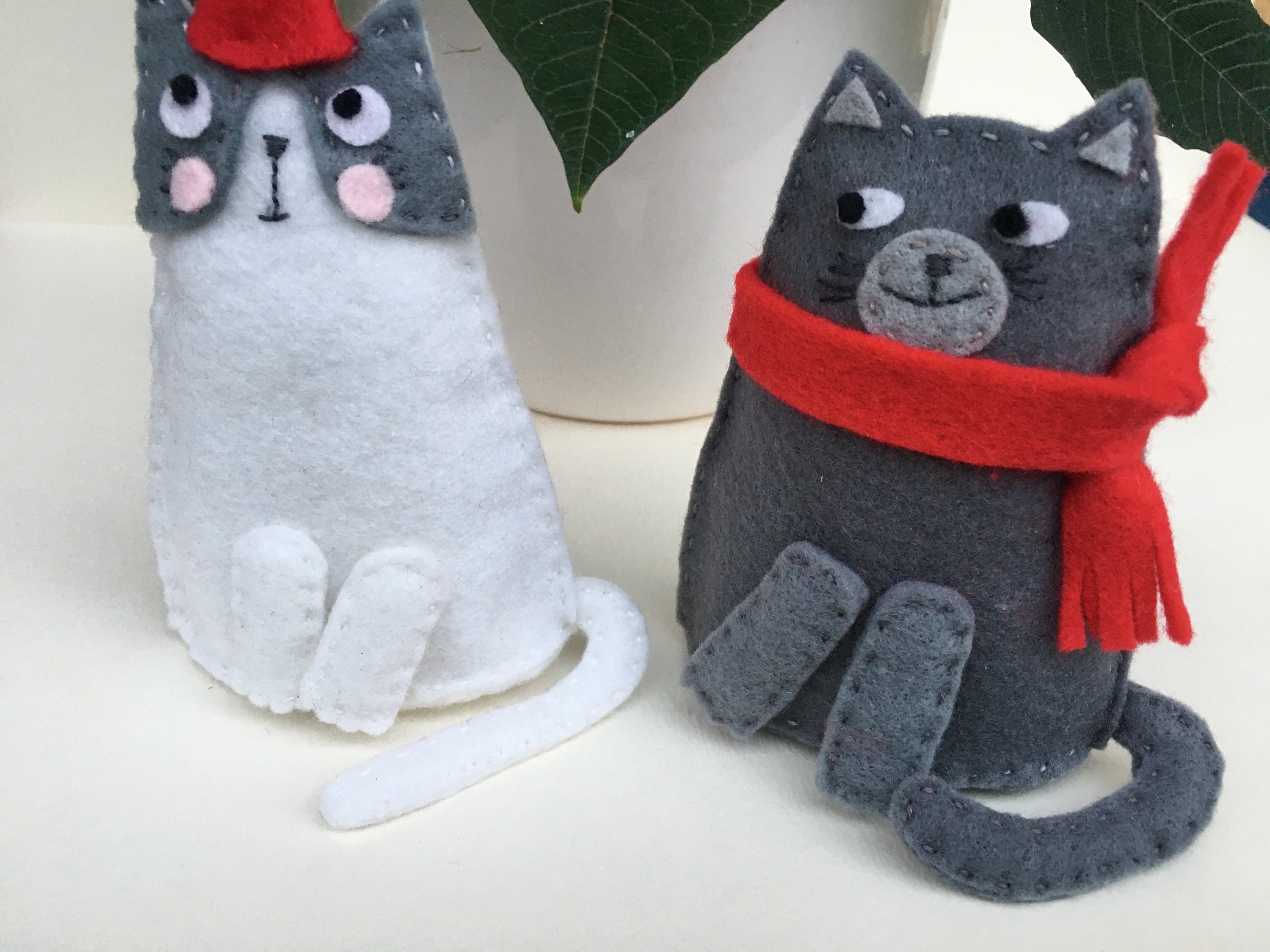 DIY Felt Cats PDF Step by Step Sewing Pattern | Etsy