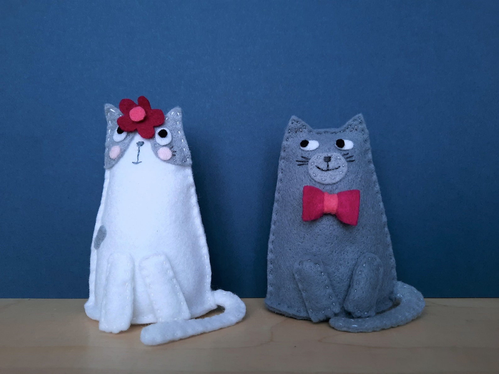 DIY Felt Cats in Love PDF Step by Step Sewing Pattern/valentines Day ...