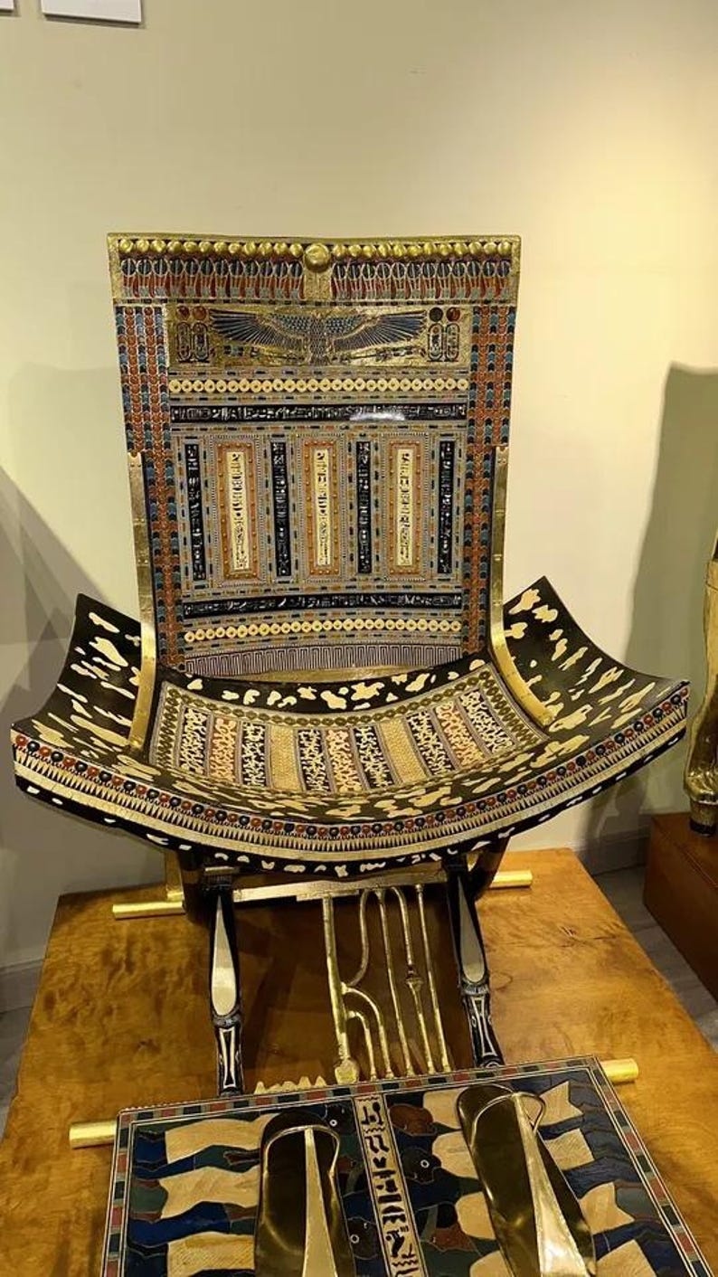 King Tutankhamun's Golden Throne - Life-sized 24K Gold Replica ...
