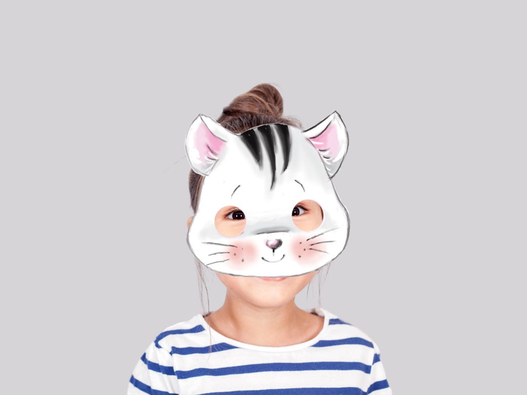 Digital Cat Mask | Printable Cat Mask | Cat Costume DIY | Instant ...