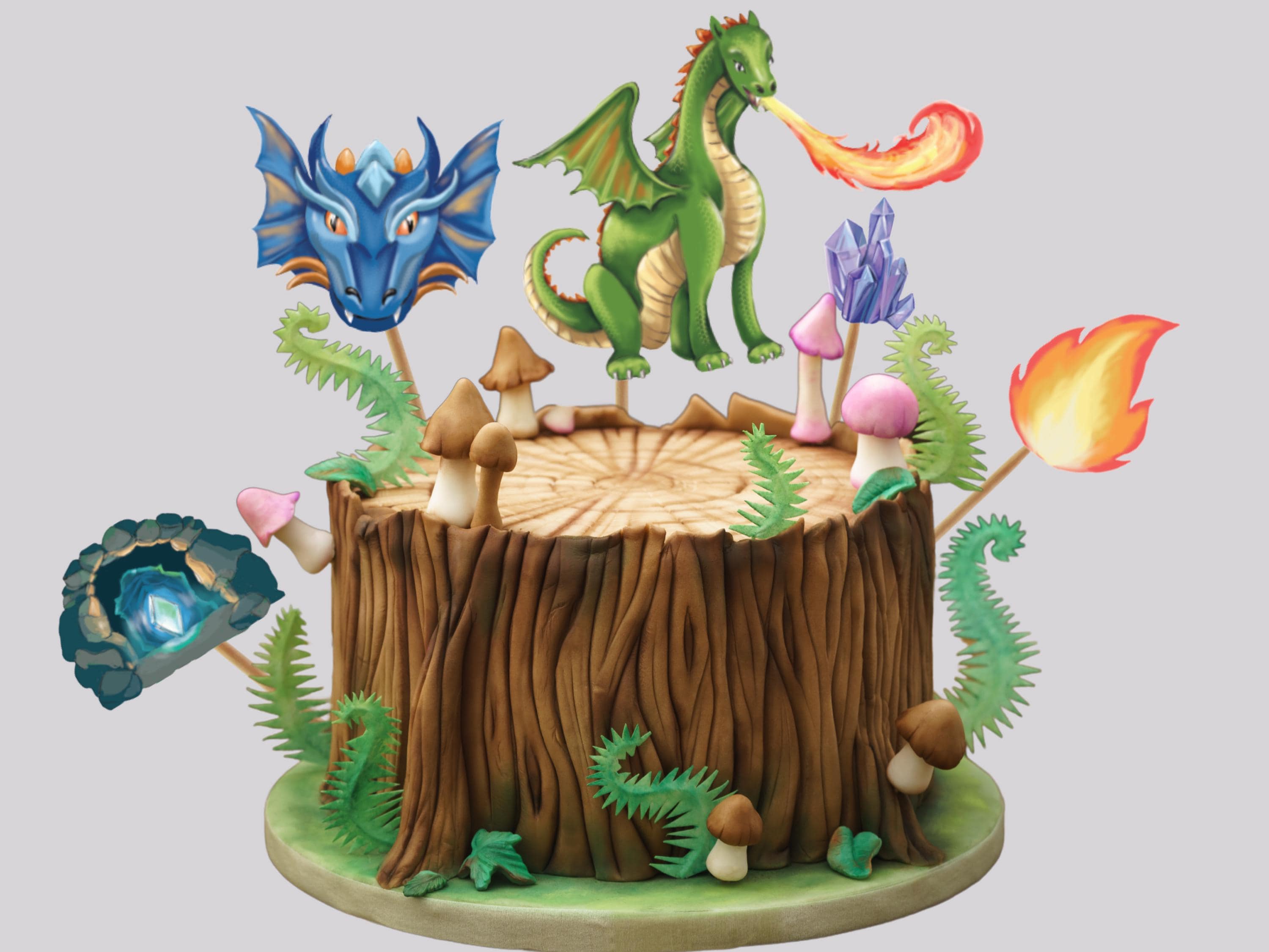 Digital Dragon Cake Toppers | Printable Dragon Cake Toppers | Printable ...