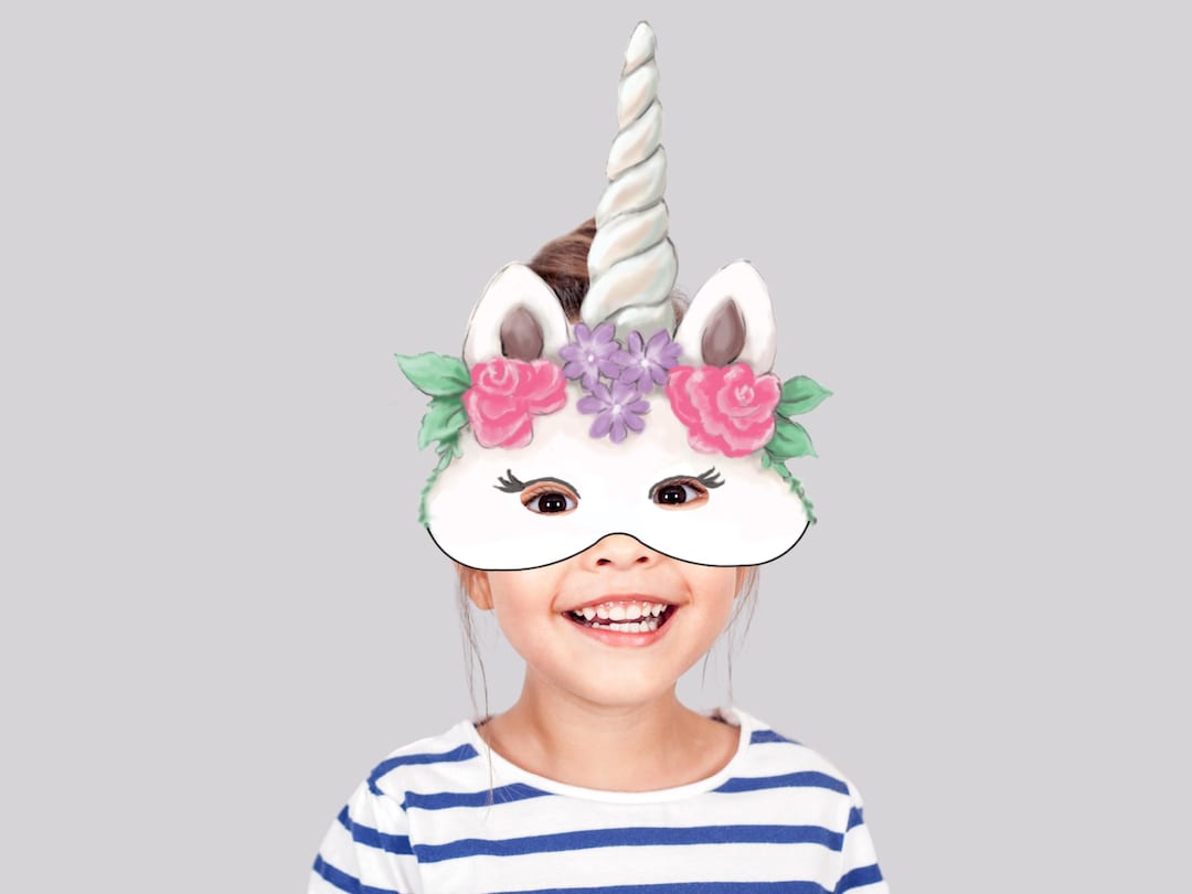 Digital Unicorn Mask | Printable Unicorn Mask | Unicorn Costume DIY ...