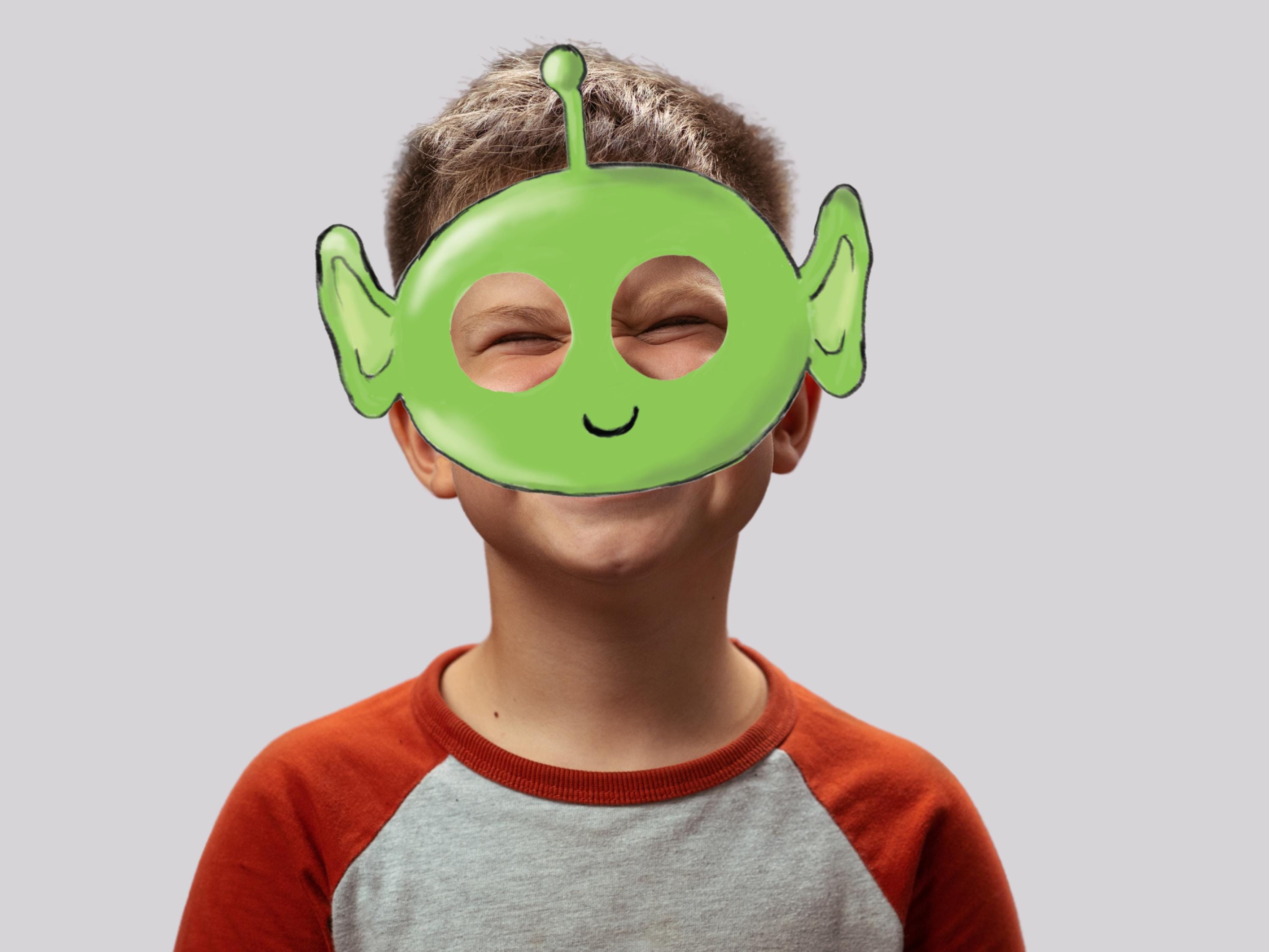Digital Alien Mask | Printable Alien Mask | Printable Party Masks ...