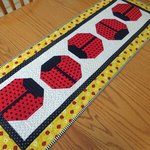 Quilted Ladybug Table Runner, Dining Decor, Home Decor Centerpiece ...
