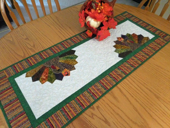 Quilted Table Runner Thanksgiving Turkey Fall Handmade - Etsy