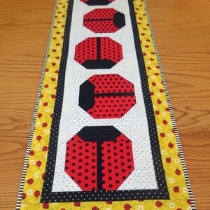 Quilted Ladybug Table Runner, Dining Decor, Home Decor Centerpiece ...