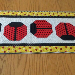 Quilted Ladybug Table Runner, Dining Decor, Home Decor Centerpiece ...