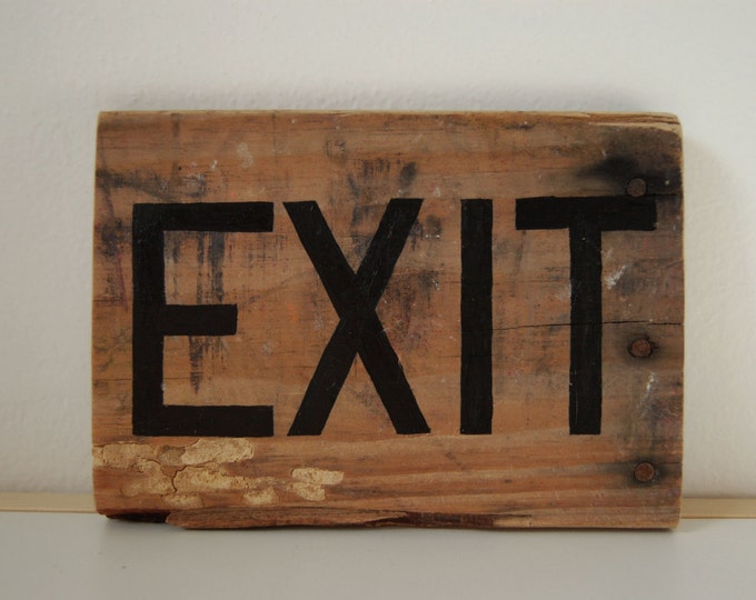 Exit Sign in Reclaimed Pallet Wood exit Rustic Sign - Etsy