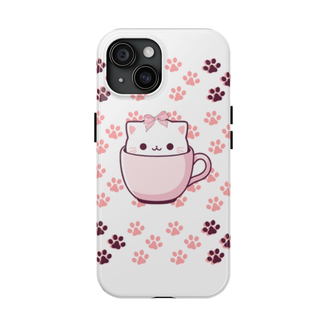 Cute Cat Phone Case, Kawaii Cat Phone Cover, Pet Lover Gift, Durable ...