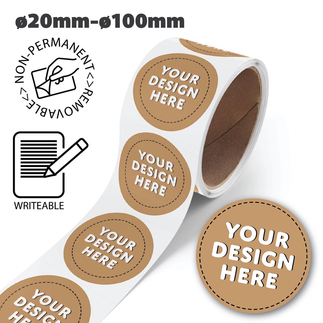 1000pc Removable Round Logo Stickers – Custom Writeable Labels for ...