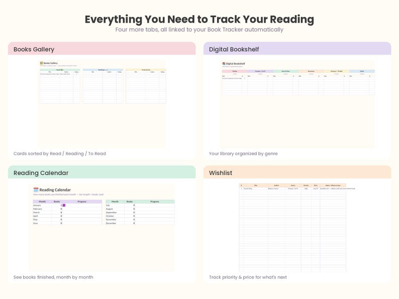 Book Tracker Reading List Planner Google Sheets Excel Dark Mode Reading ...