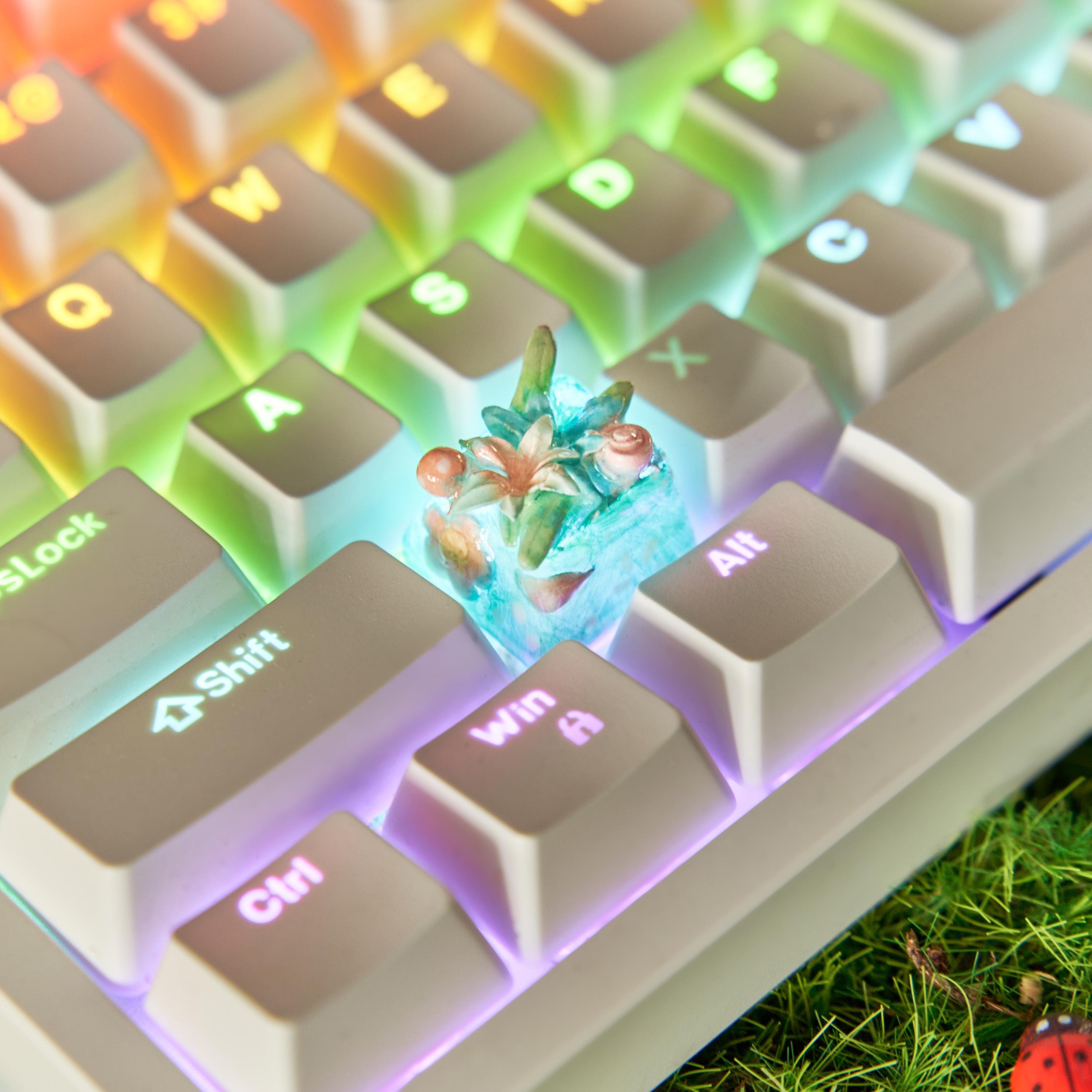 Handmade Blue Flower Artisan Keycap, Sculpted Floral Mechanical ...