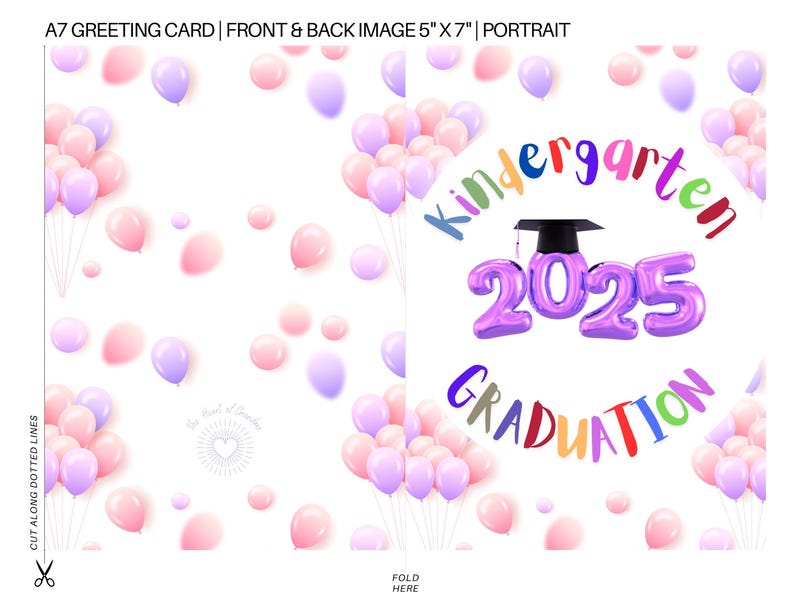 Kindergarten Graduation Card – Cute Balloon Design for Kids - Colorful ...
