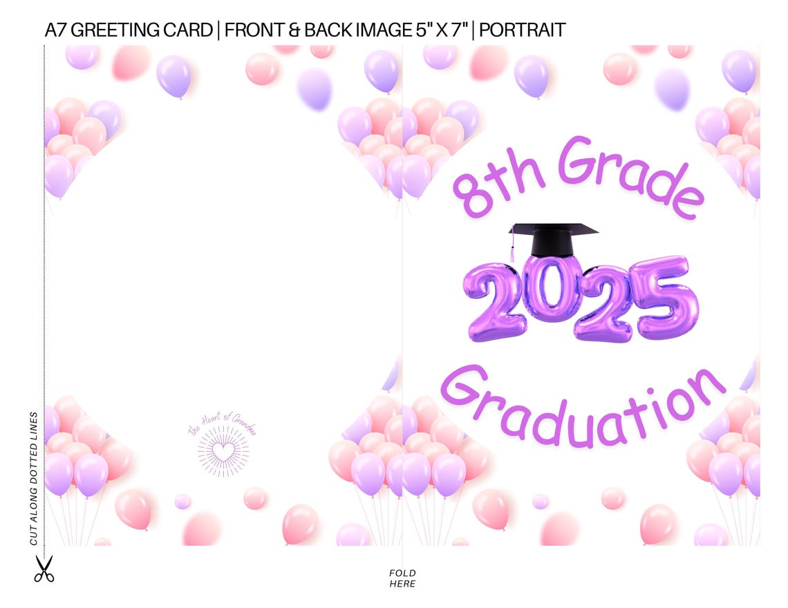 8th Grade Graduation Card Printable Graduation Gift Class of 2025 ...