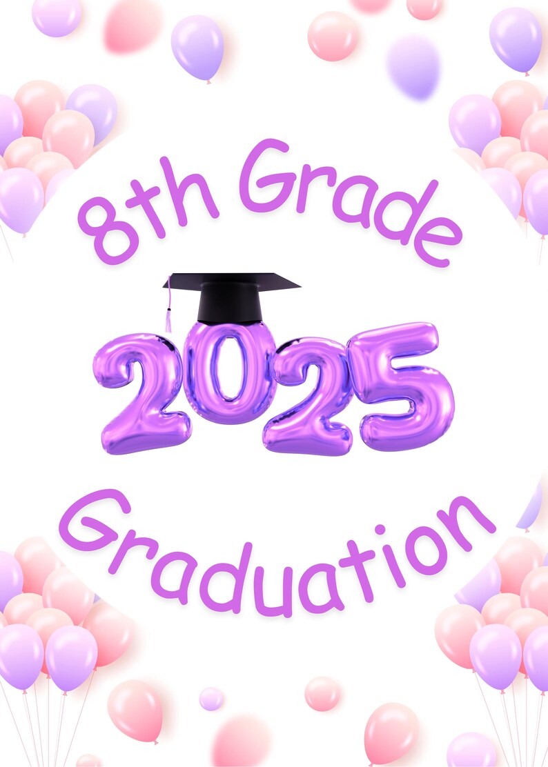 8th Grade Graduation Card Printable Graduation Gift Class of 2025 ...