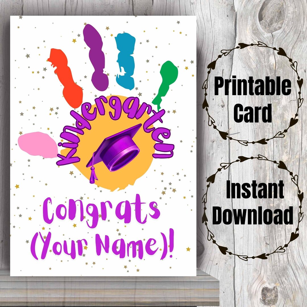 Personalized Kindergarten Graduation Card Congrats Kindergarten Gift ...