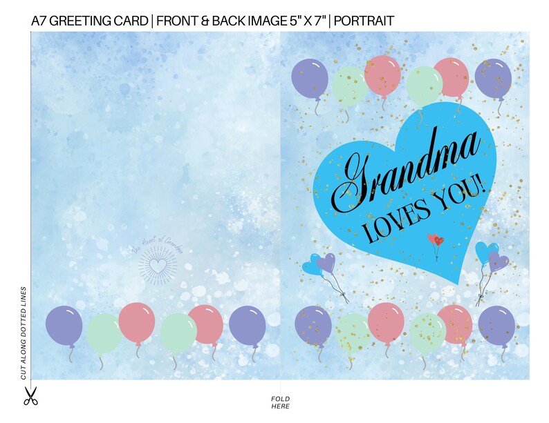 Printable Card From Grandma - Grandma Loves You Card - DIGITAL CARD ...