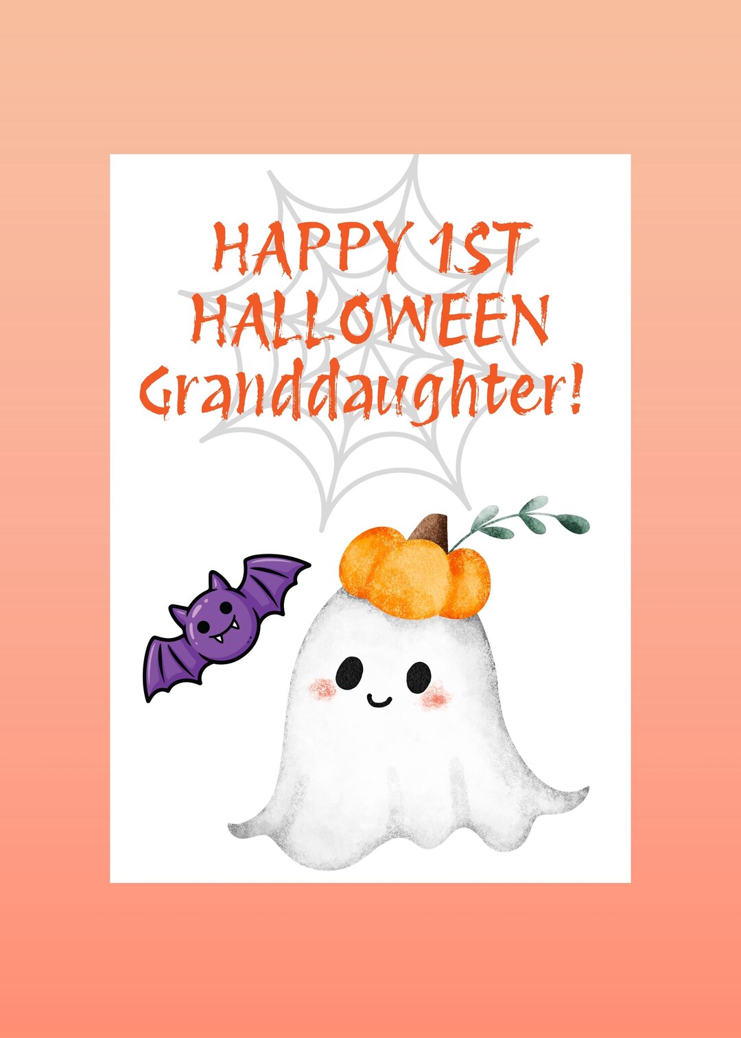 Granddaughter 1st Halloween Card - Baby's First Halloween - Printable ...