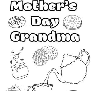 Mother’s Day for Grandma Gift – 12 Coloring Printables Bundle – Instant ...