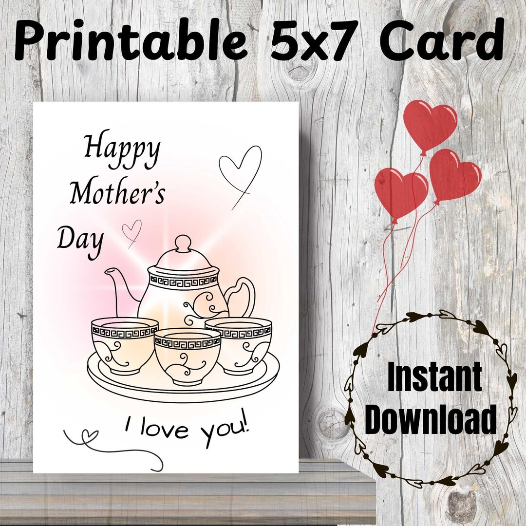 Mother’s Day Card – I Love You! - Printable Card – Instant Download ...