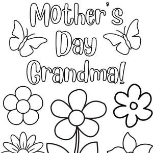 Mother’s Day for Grandma Gift – 12 Coloring Printables Bundle – Instant ...