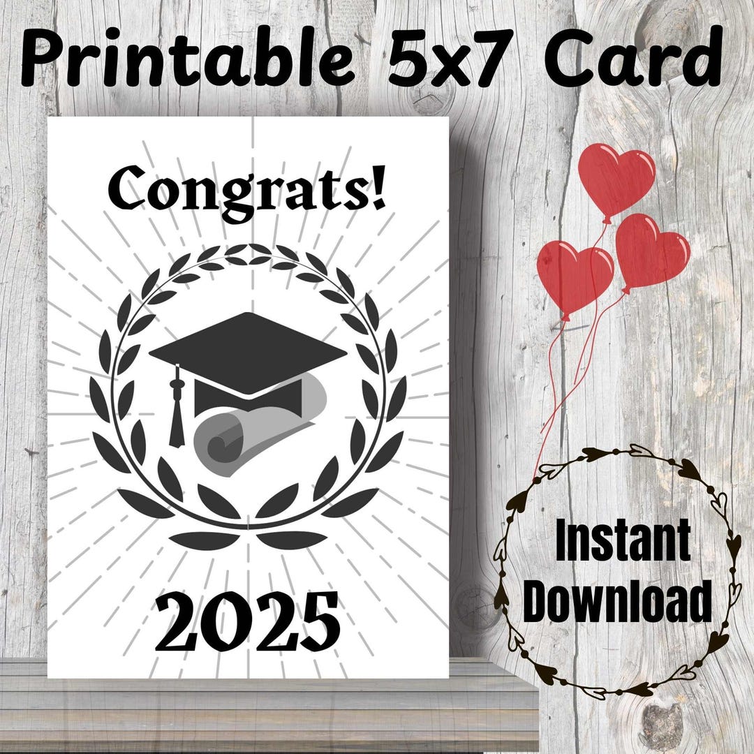 2025 Graduation Card Printable - Graduation Gift - College Graduation ...