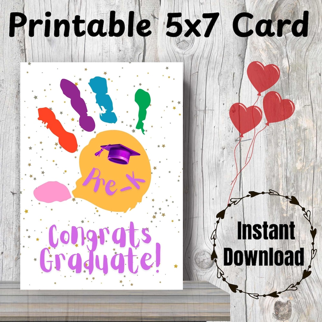 Pre-k Graduation Card – Congrats Preschool Card for Preschool ...