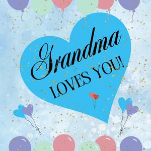 Printable Card From Grandma - Grandma Loves You Card - DIGITAL CARD ...