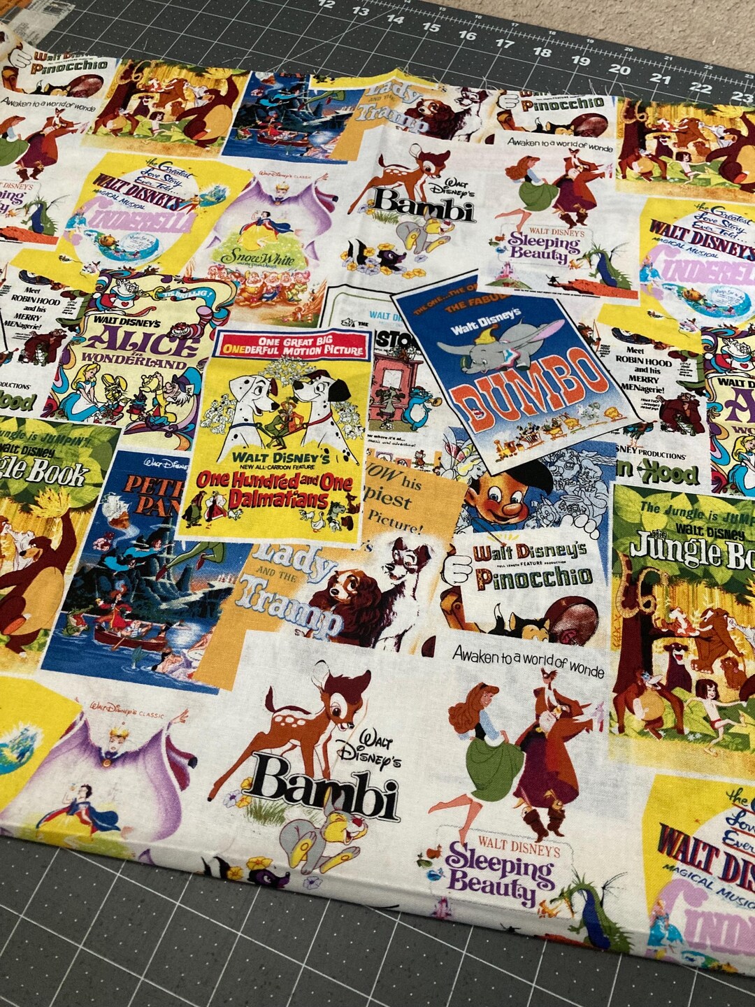 Destash Half Yard Scattered Disney Movie Poster Quilting Cotton From ...