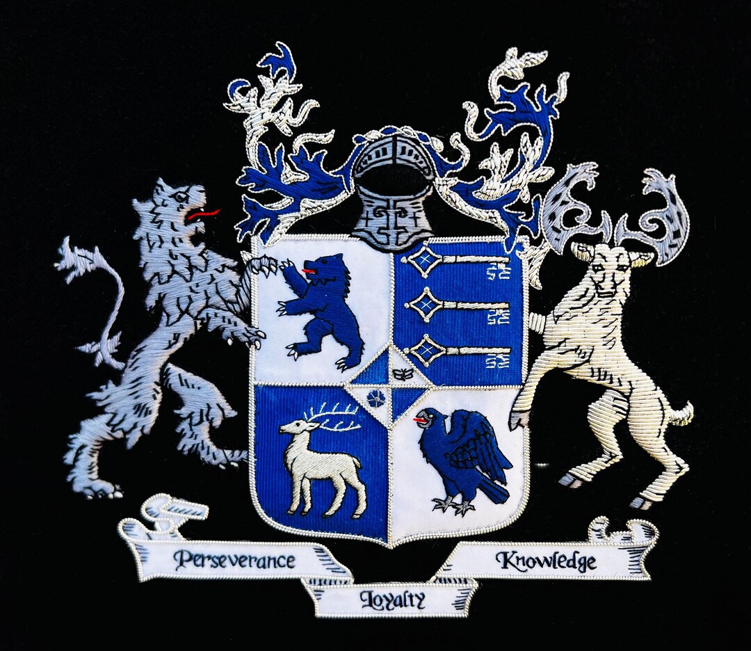 Custom Hand Embroidered Family Crest, Bullion & Wire Coat of Arms - Etsy
