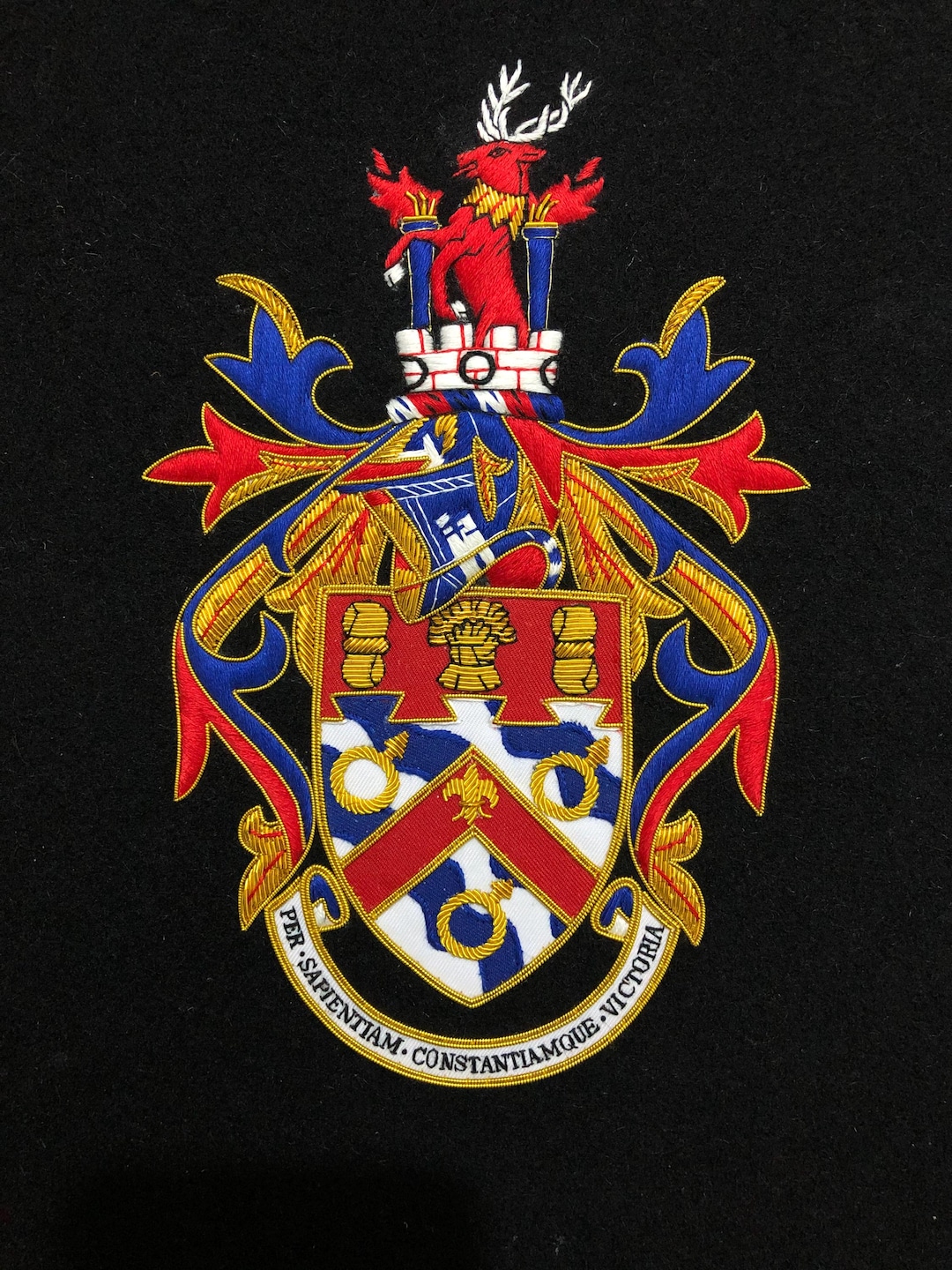 Hand Embroidered Bullion Wire Family Crest, Custom Coat of Arms - Etsy