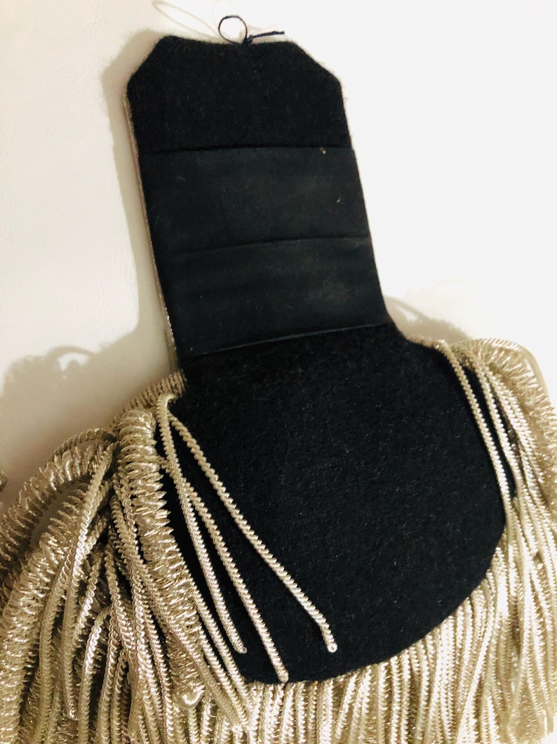 Handmade Silver Bullion Fringe Epaulette | Military Shoulder Badge ...
