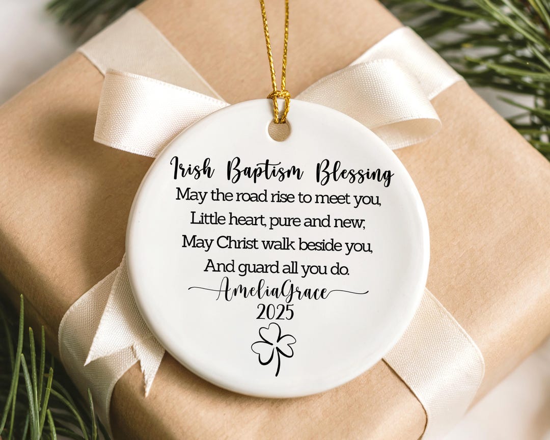 Personalized Irish Blessing Baptism Ornament Custom Christening ...