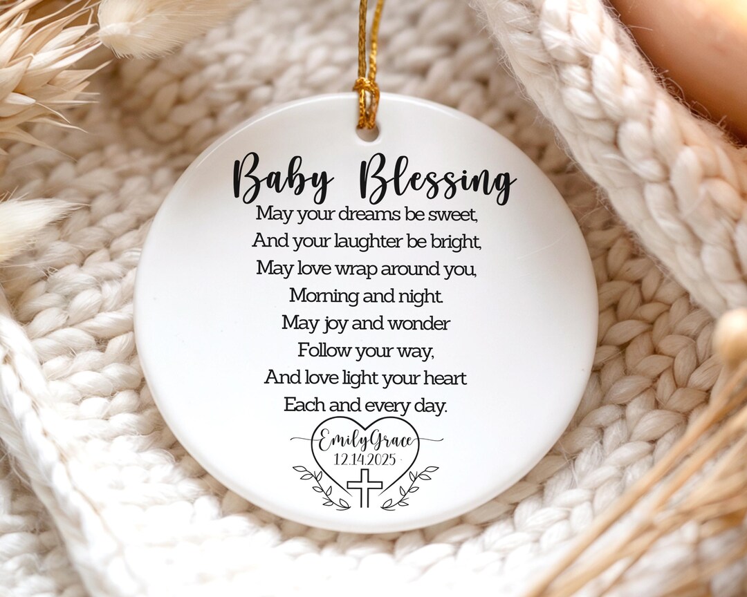 Personalized Baby Dedication Gift, New Baby Baptism Ornament, Christian ...