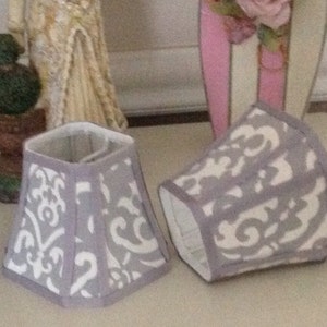 Grey and White Iconic Patterned Chandelier Shade, Lamp Shade, Lampshade ...