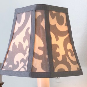 Grey and White Iconic Patterned Chandelier Shade, Lamp Shade, Lampshade ...