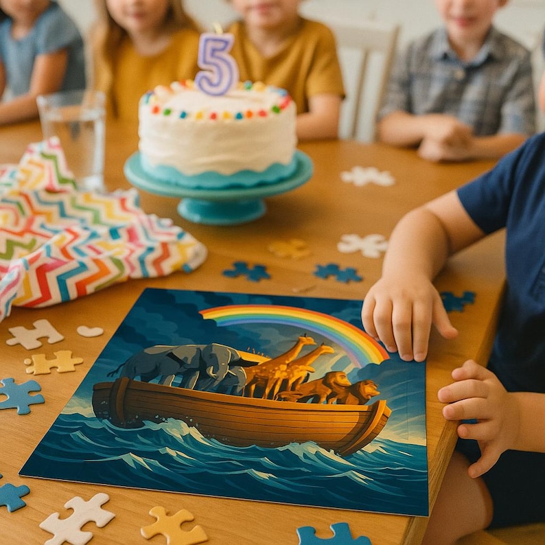 Noah's Ark Puzzle: 30-piece Bible Learning for Kids - Etsy