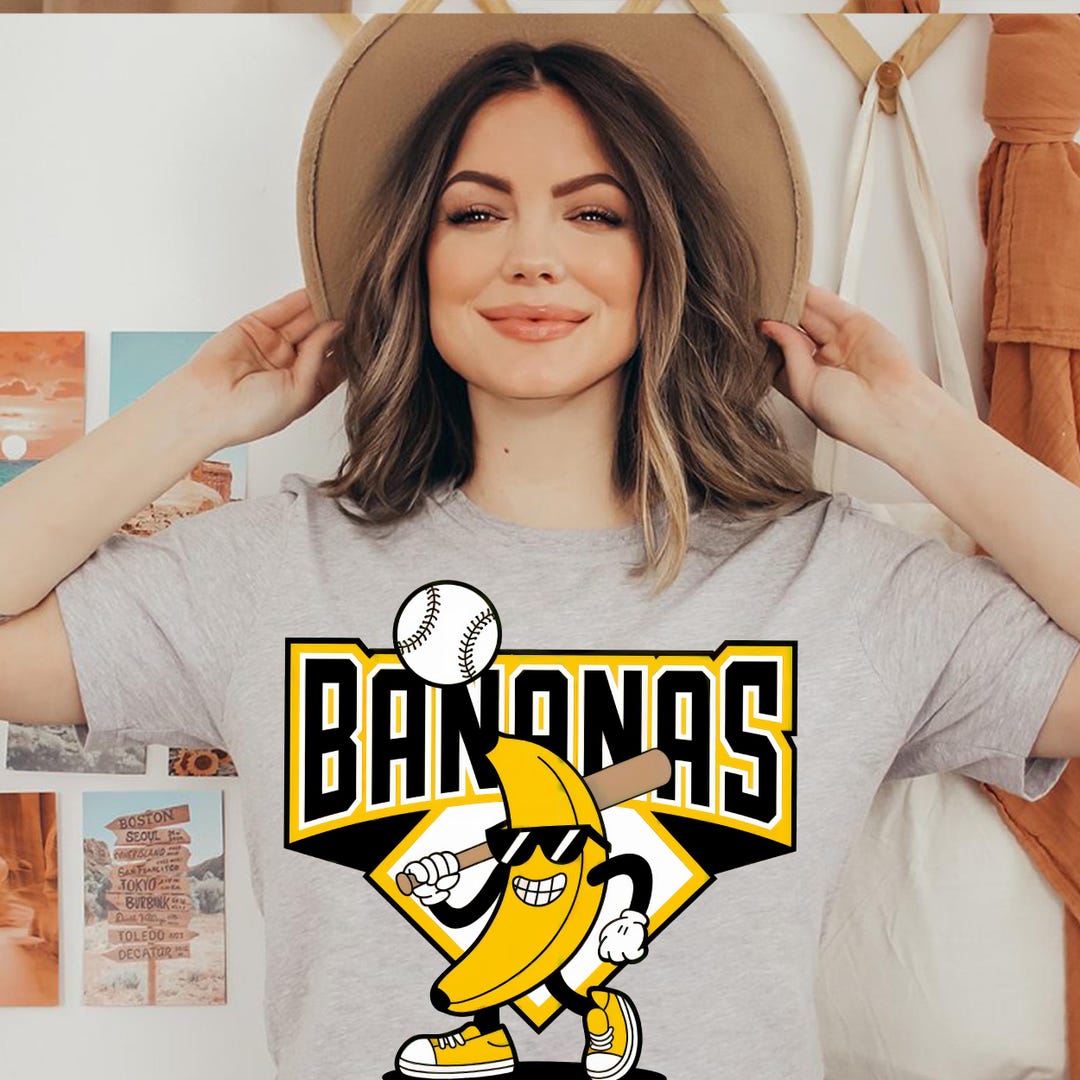 Funny Baseball Banana PNG | Cool Fruit Mascot Sublimation Design ...