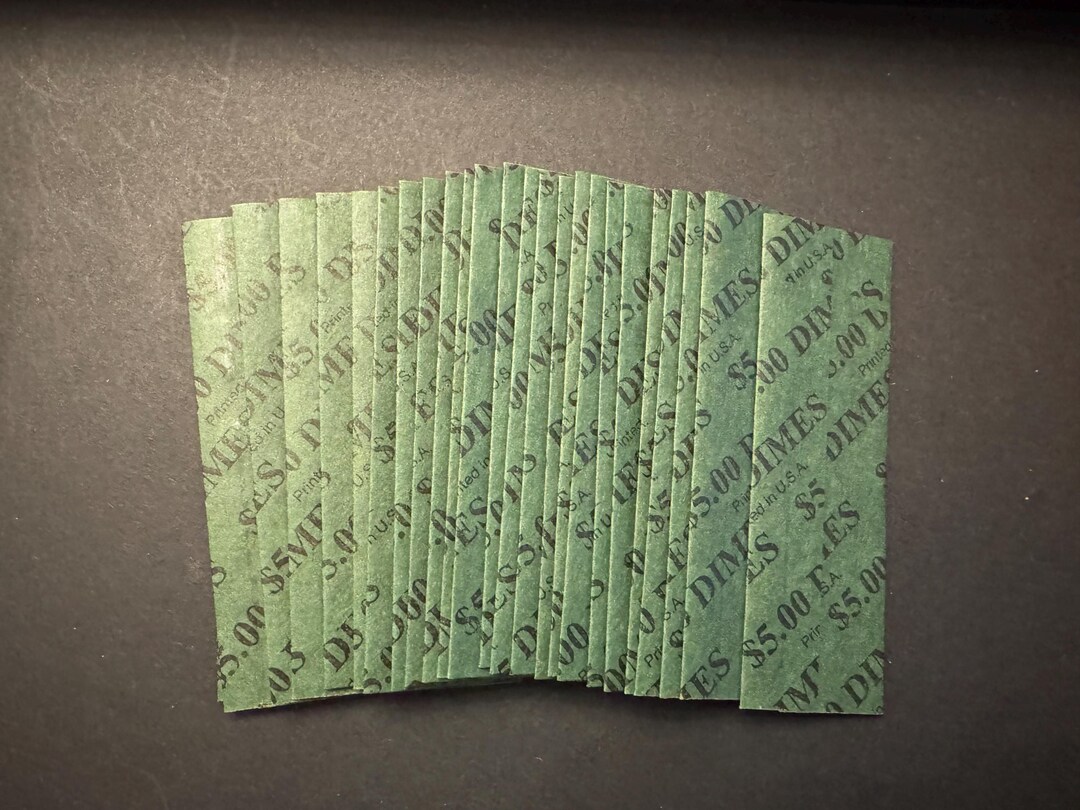 50 Flat Dime Coin Wrappers – Kraft Paper Tubes for U.S. Dimes – Bank ...