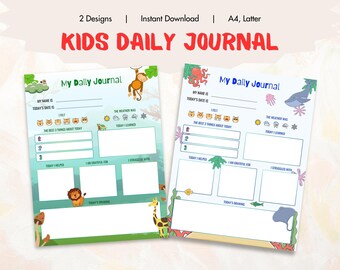 Kids Daily Jounal Printable | Journal for Kids | Dairy for Children ...