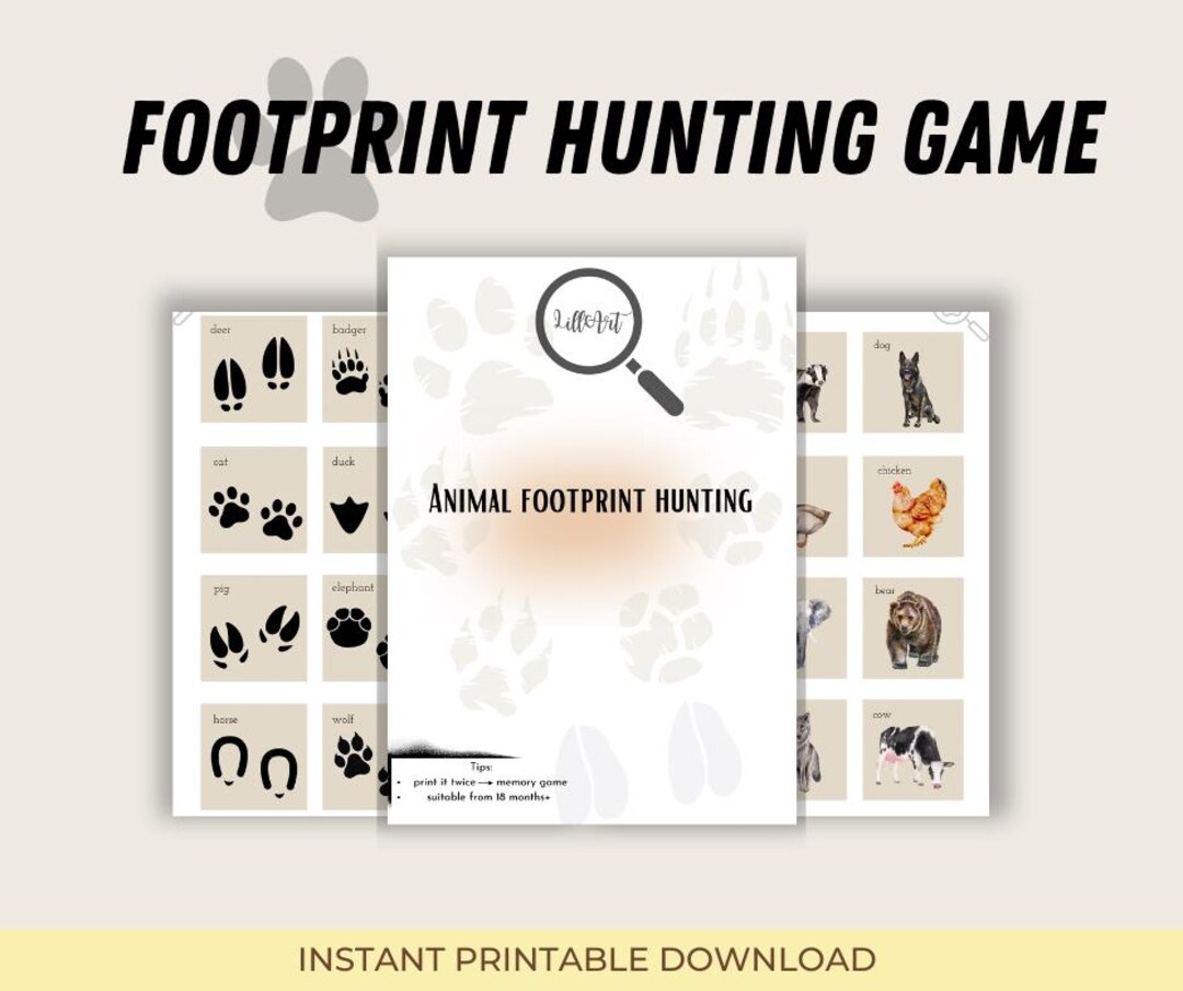 Animal Footprint Matching Game, Animal Tracks Cards, Animal Footprint ...