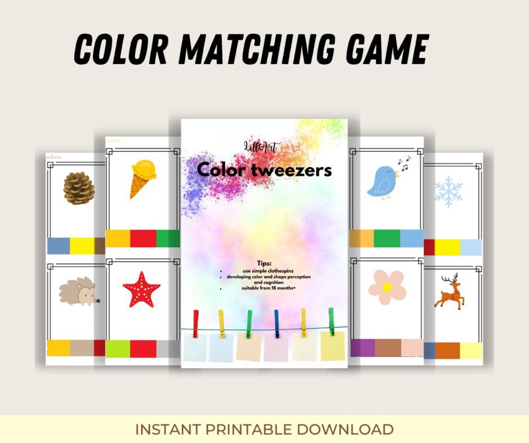 Color Matching & Sorting Game With Clothespins, Fine Motor Skills ...