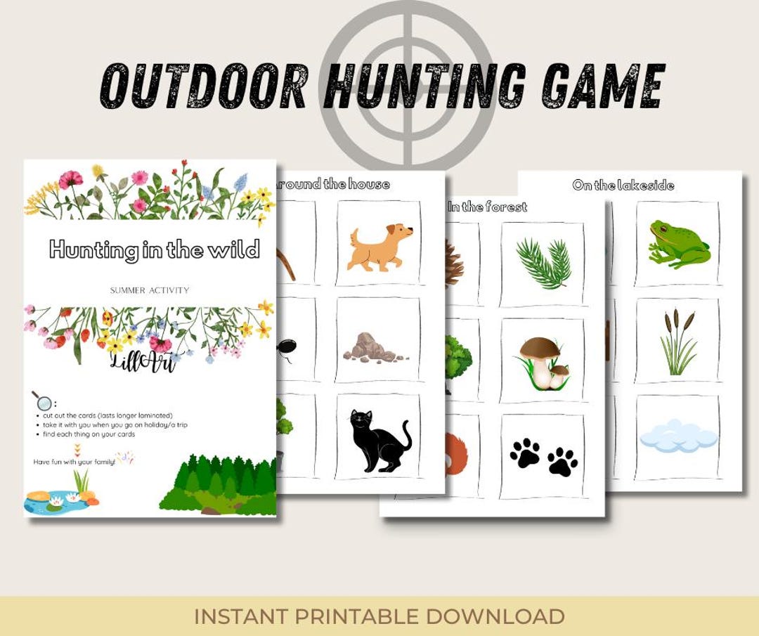Outdoor Hunting Game, Outside Hunt for Kids, Printable Nature Fun ...