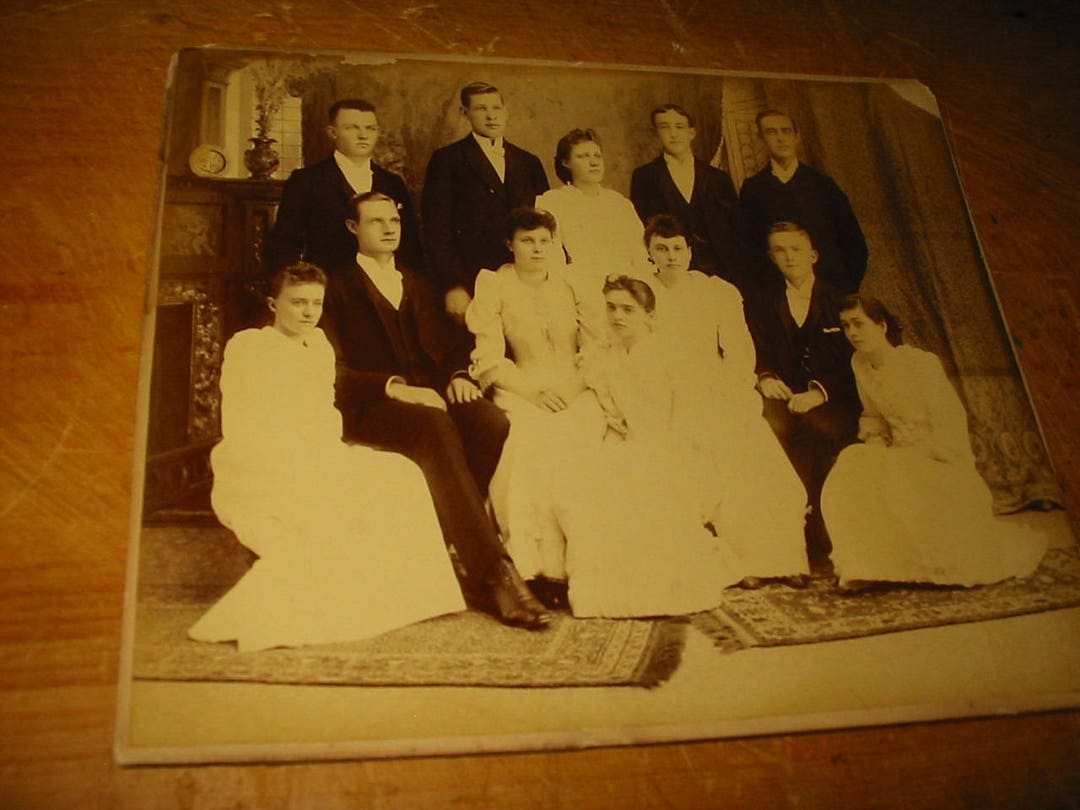 Antique Victorian Group Photograph Old Cabinet Group Photo - Etsy