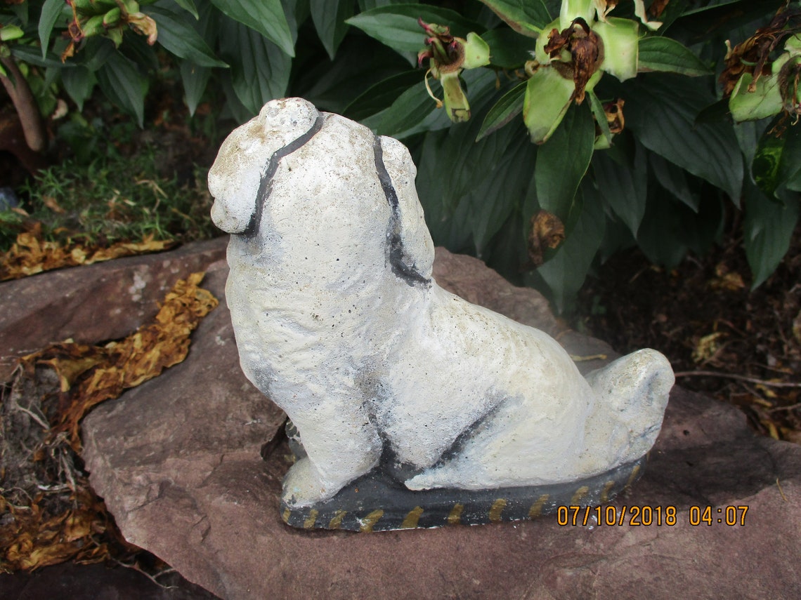 Vintage Cast Plaster Spaniel Dog Statue Old Plaster English - Etsy