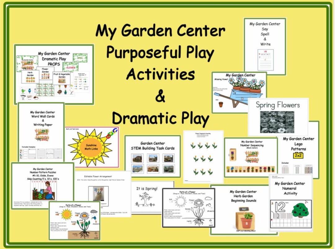 The Garden Center Purposeful Play-based Activities -dramatic Play; ELA ...