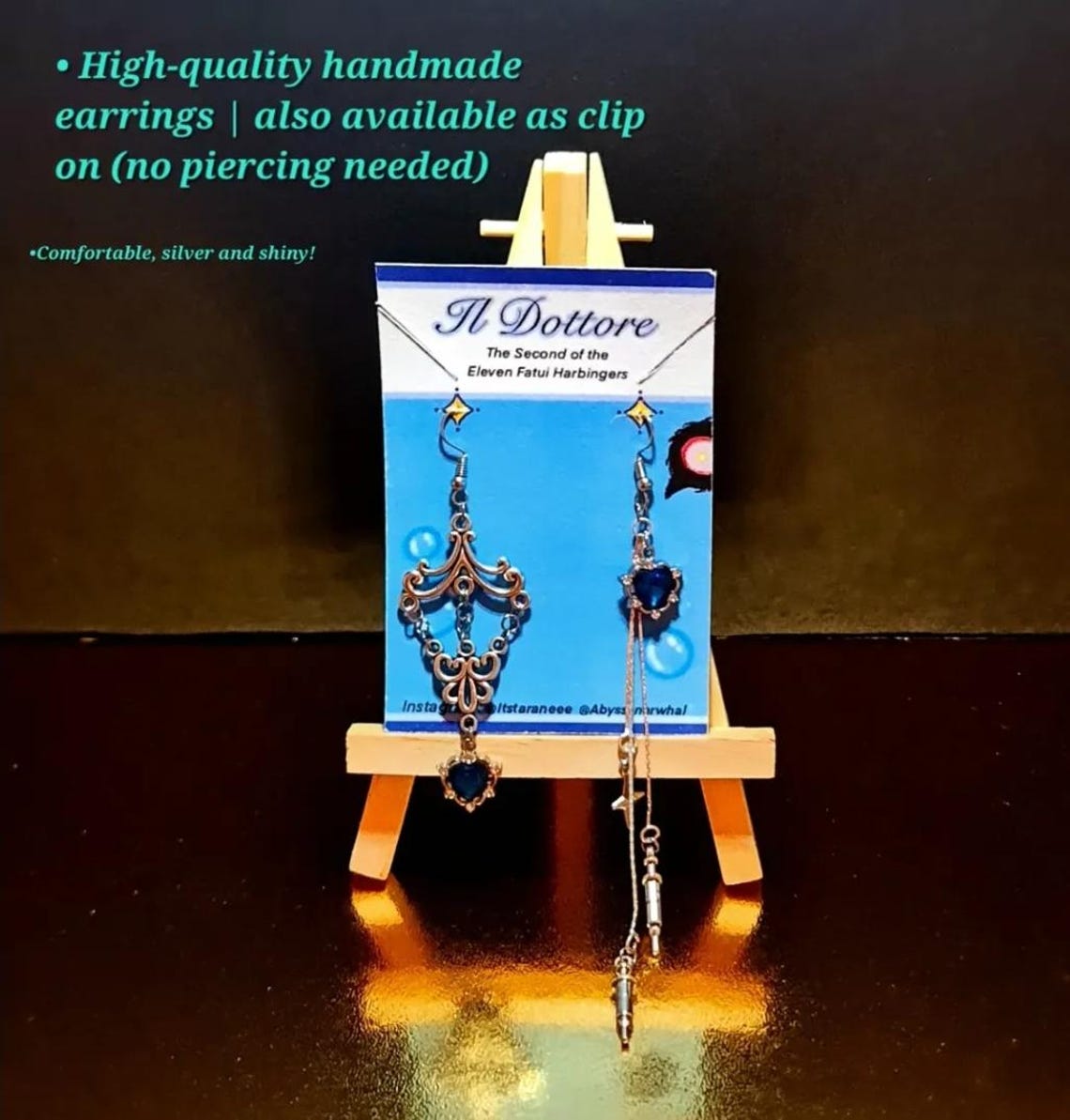 Il Dottore Inspired Earrings From Genshin Impact Video Game - Etsy